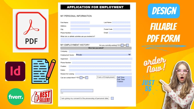 Design fillable pdf form by Snober503 | Fiverr