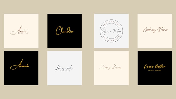 Design luxury signature and handwritten business logo plus 3d mockup ...