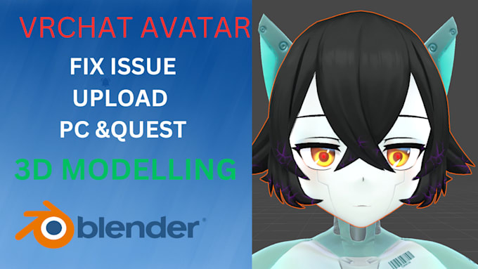 Do 3d model for vrchat avatar vtuber, furry avatar, vrc avatar with full rigging by Ademix1 | Fiverr