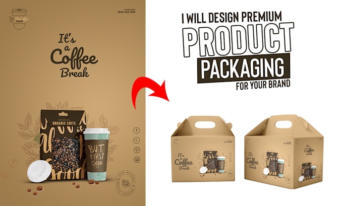 Design premium product packaging for your brand by Mahnortahir | Fiverr