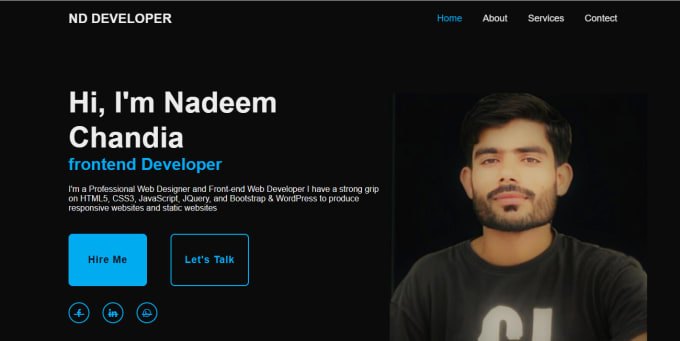 Be You Frontend Web Developer Using Htmlcss And Javascript By Nddeveloper Fiverr