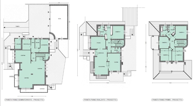 Disegno piante prospetti e sezioni in autocad partendo da schizzi e disegni