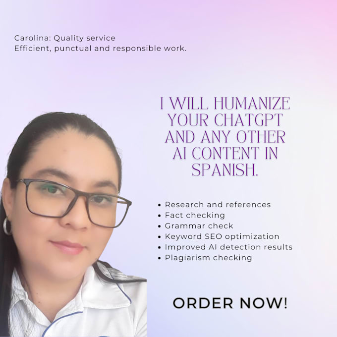 Correct and improve your ai and chatgpt content in spanish by Carosore | Fiverr