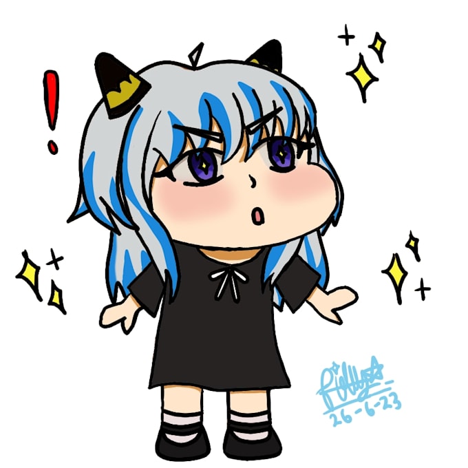 Drawing your original character or anime on chibi version by Uma_cola ...