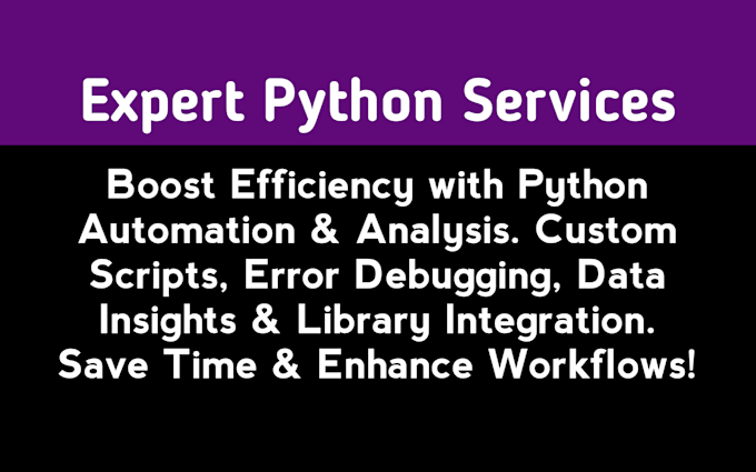 Provide python custom scripts and code error solutions by Karanj16 | Fiverr