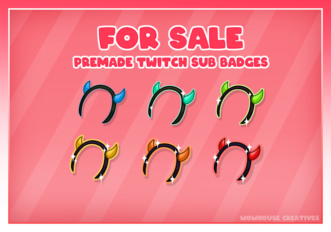 Send you these cool devil horns twitch sub badges by Artofnorii | Fiverr