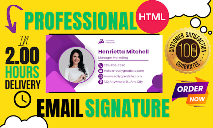 Create professional and eye catching email signatures by Amansingh166 ...