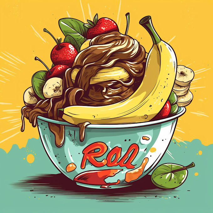 Create a illustration of food pop art for you by Lereesevermeul | Fiverr