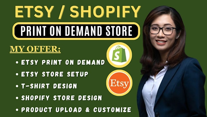 Create print on demand shopify store, etsy store, printful, apliiq, printify by Wilsonmarcus001 ...