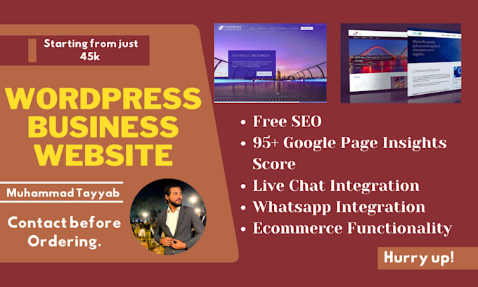 Create business website with wordpress and seo by Tayyabwpdev | Fiverr