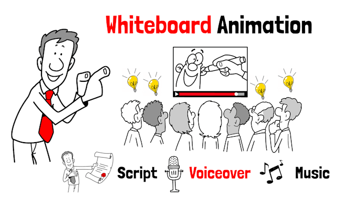 Create custom whiteboard animation video or 2d animated explainer video ...