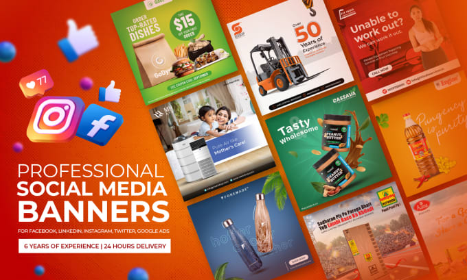 Design 3 click worthy fb, ig, twitter, and linkedin banners by ...