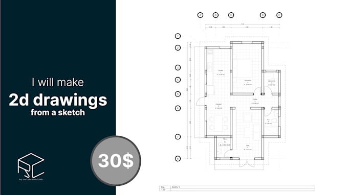 Make 2d drawings from a sketch by Jose_ramos20 | Fiverr