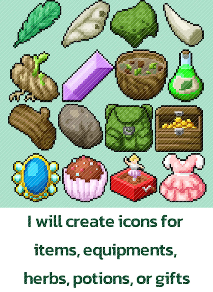 Create 32 x 32 object pixel icons by Sylphlane | Fiverr