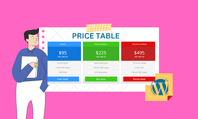 Create pricing table on your wordpress website by Supada_mondal | Fiverr