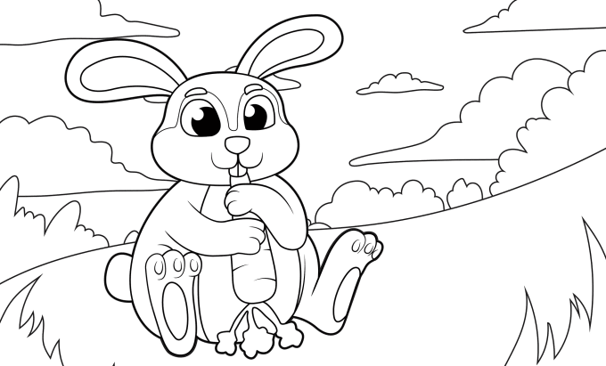 Draw cartoon coloring page for kids by Farhannursahal | Fiverr