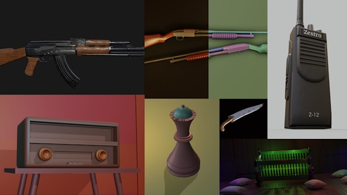 Create 3d models and props in blender for your projects by Arzihan | Fiverr
