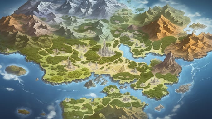 Make fantasy map illustration for dnd, novels and games by Yassine_sey ...