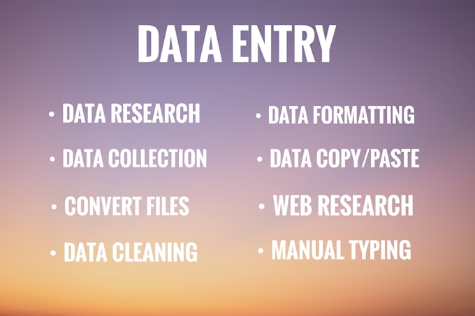 Do data entry data copy paste and also related data works by ...