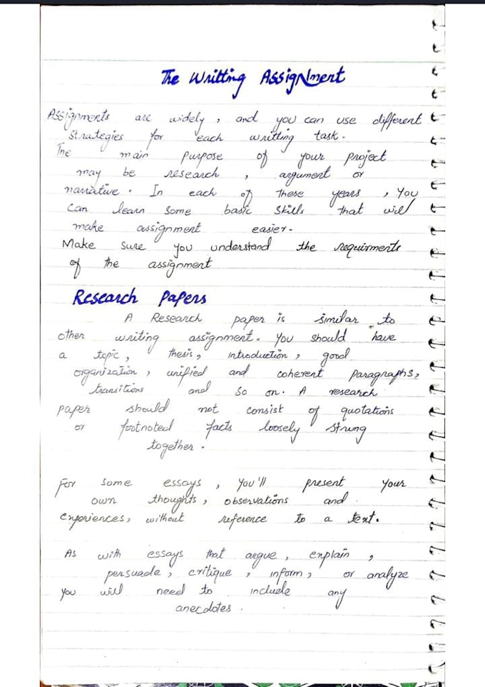 Write your assignment from soft copy to hard copy by Maryamhayat_ | Fiverr