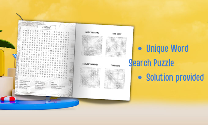 Create unique word search puzzle for your kdp interiors by ...