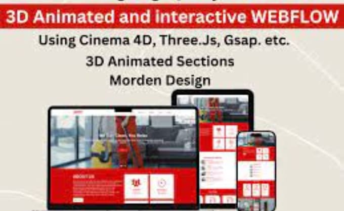3d animated webflow website, interactive 3d model animation using ...