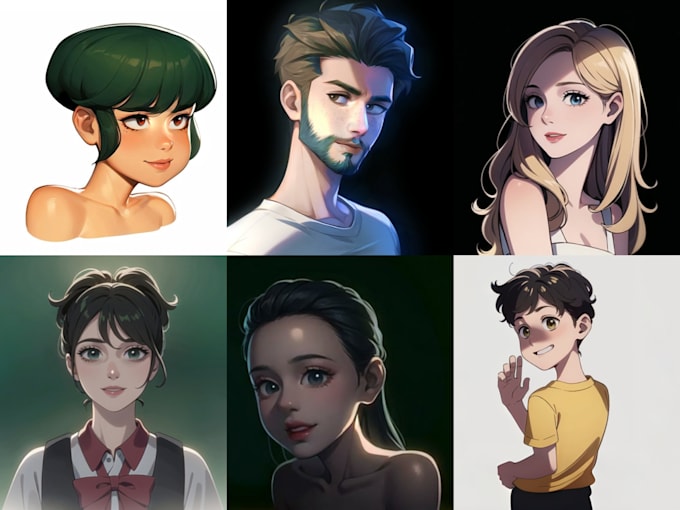 Create digital character illustrations by Elizabethqwerty | Fiverr