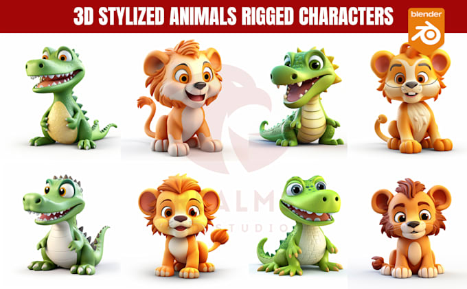 Create high quality 3d stylized rigged animal models by Realmsstudios ...