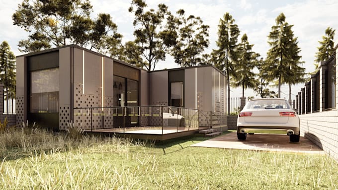 Create your tiny house 3d model and 3d renderings by Senadu | Fiverr