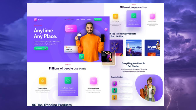Design website ui design, mobile app ui and landing page ui ux design ...