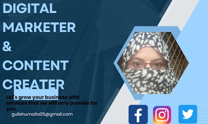 Be your social media marketer and content creator by Gullshumaila | Fiverr