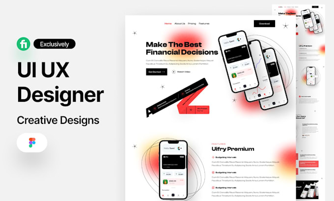 Do web design, app ui design, ui ux,wireframe, brand identity,figma ...