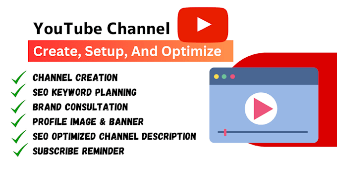 Create, set up, and design a youtube channel professionally by ...
