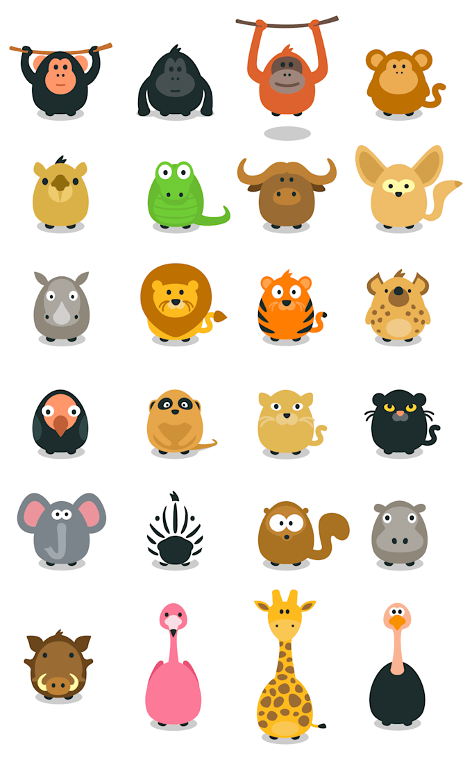 100 Vector Animals Bundle By Amwiwi Fiverr