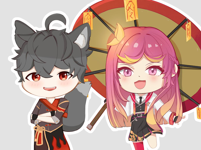 Draw cute chibi character by Ikajize | Fiverr