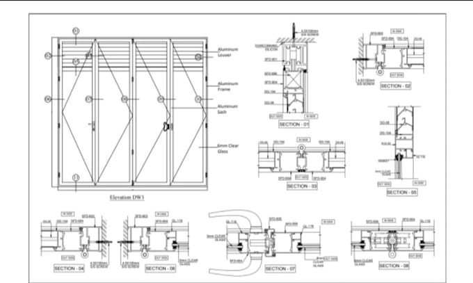 Make shop drawing of windows and doors by Tauqeer8808 | Fiverr