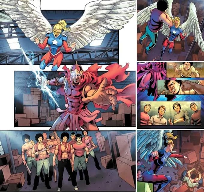 Draw color comic page, coloring book, pop art, manga page, graphic ...