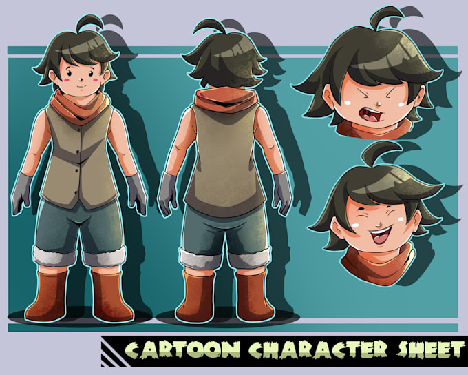 Draw character design sheet by Rizkichandra | Fiverr