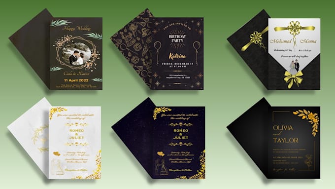 Design and create visually appealing and unique invitation cards by ...