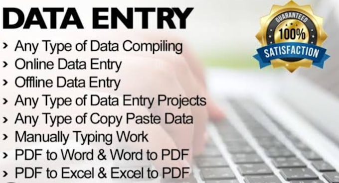 Do fastest data entry in one day, internet research by Montyadav | Fiverr