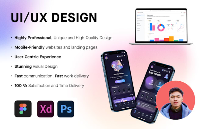 Do ui ux design, website, dashboard, mobile app ui ux design by Ferrygep26 | Fiverr
