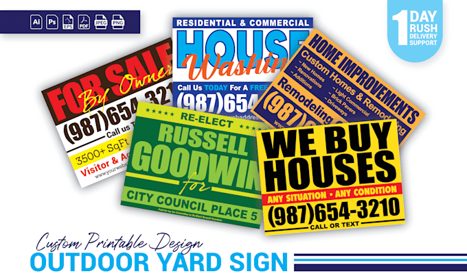 Design custom outdoor sign, signage, yard signs by Sahid_zaman | Fiverr
