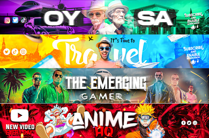 Design eye catching youtube banners and logo that pop by ...
