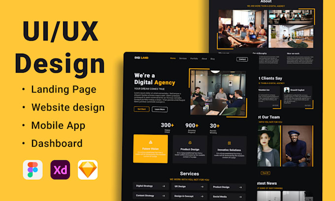 Design ui ux of your landing page, website, and mobile app by Alahsan ...
