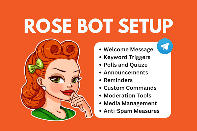 Do miss rose bot setup for your telegram group to look professional by Iiishu | Fiverr