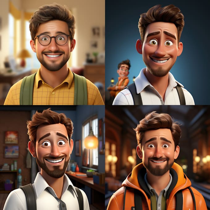 Generate cute pixar style character using ai by Saikathasan6 | Fiverr