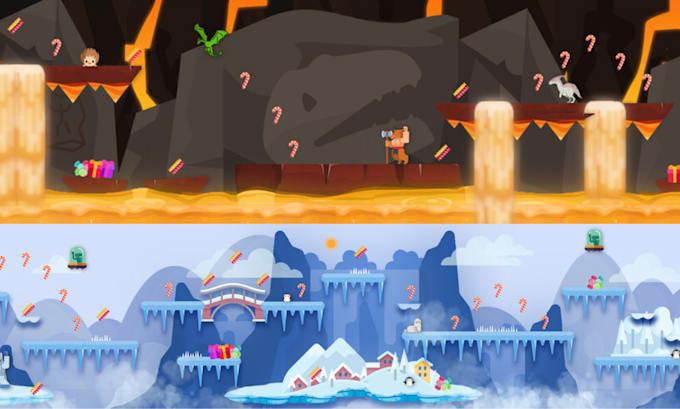 Design 2d game level, game environment, 2d game background, game art by ...