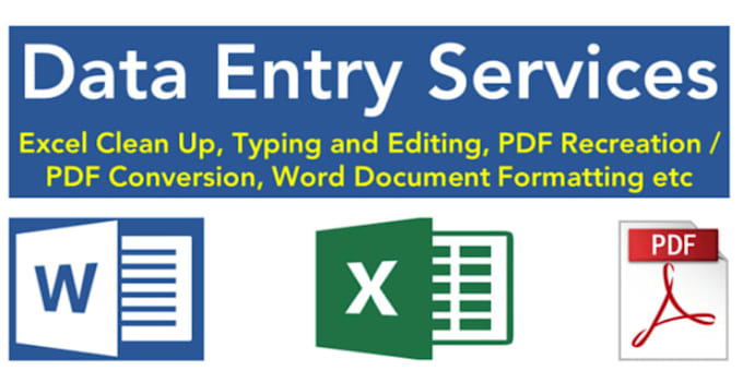 Do data entry, copy past, pdf to word and excel formatting by Adnanashraf149 | Fiverr