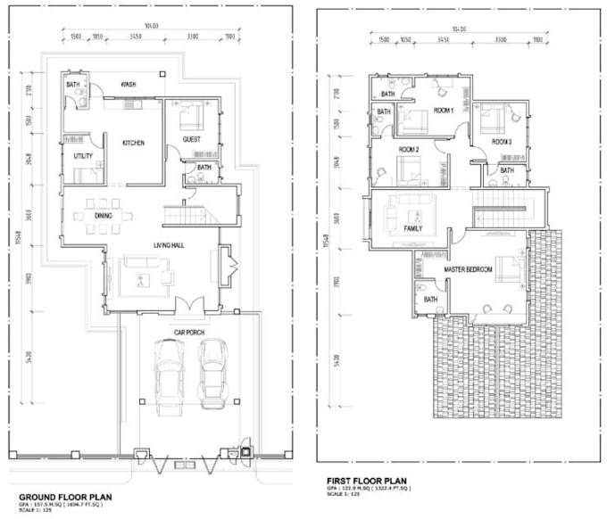 Redraw sketches into 2d architectural floor plans in autocad by Naddazhar | Fiverr