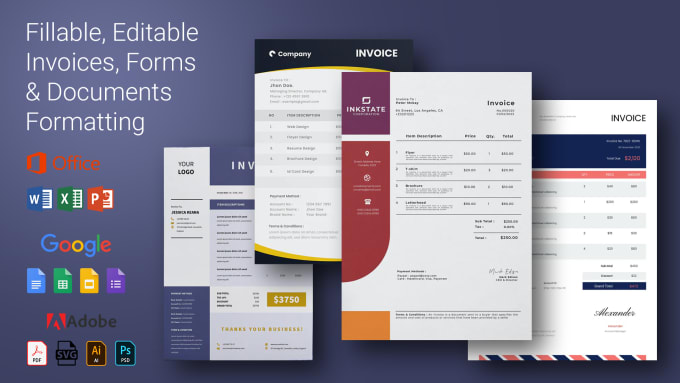 Design and create fillable pdf form and excel invoice fillable pdf form ... Design and create fillable pdf form and excel invoice fillable pdf form ...